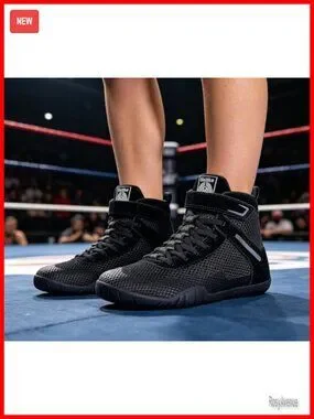 Shoes | Zero Drop Wrestling Shoes Wide Sole Mid Top Ankle Support Eva ...